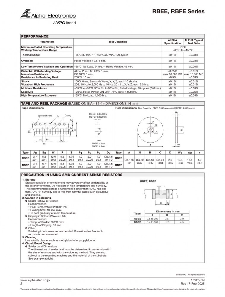RBEE and RBFE series technical document, page 2