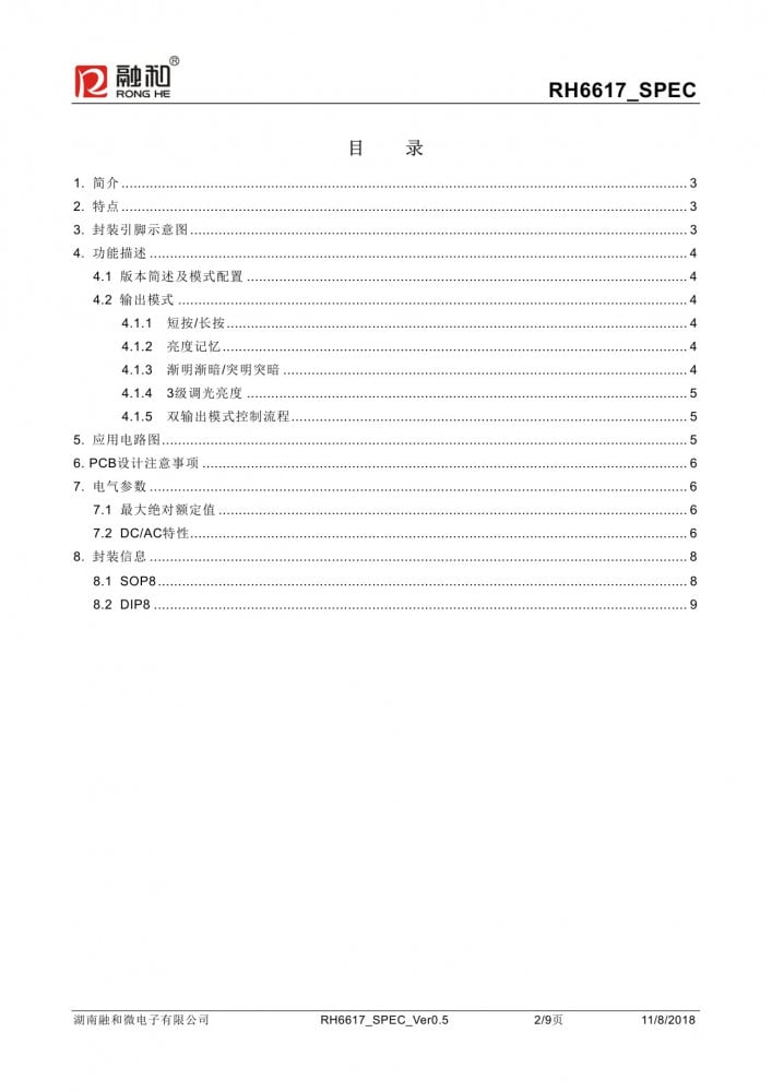 RH6617 datasheet page 2