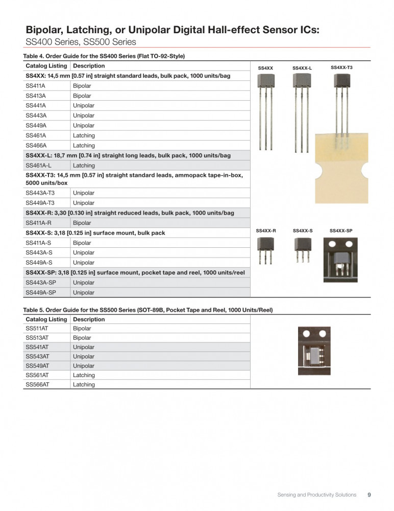 Honeywell SS443A datasheet page 9