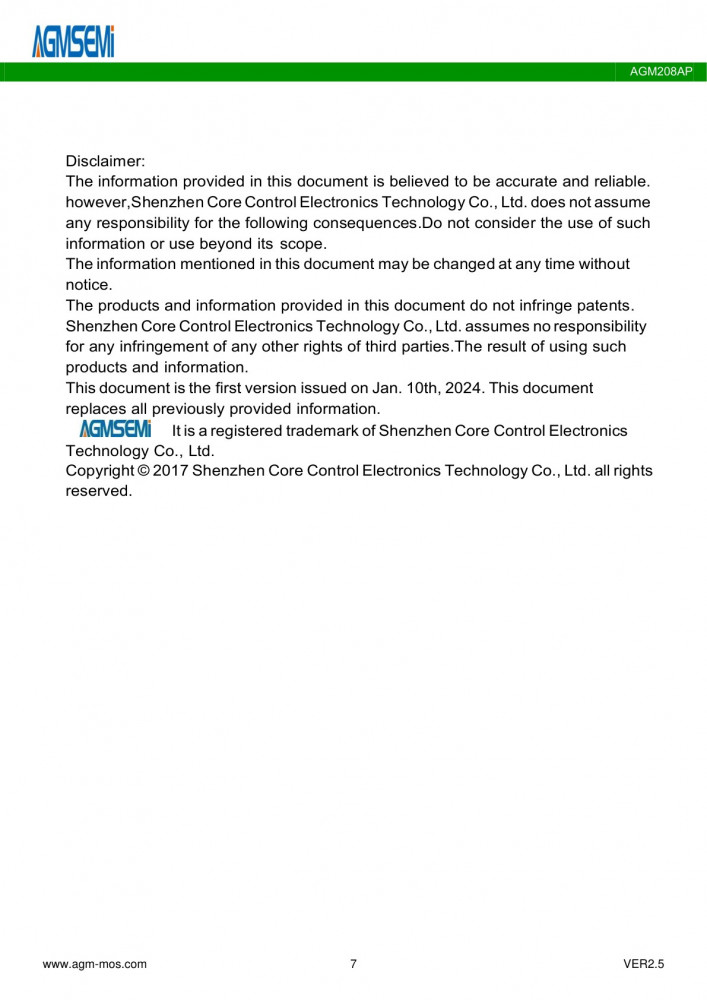 AGM208AP datasheet page 7