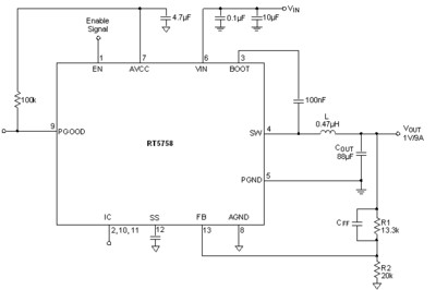 RT5801 - 3V to 5.5V, 4-Phase, Step-Down Converter with I2C Interface
