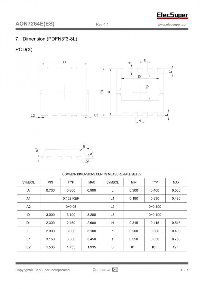 AON7264E(ES) datasheet page 4