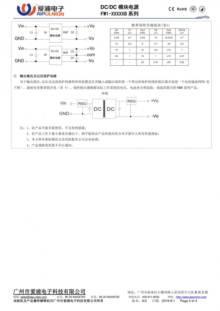 FW1-05S05B technical document page 4