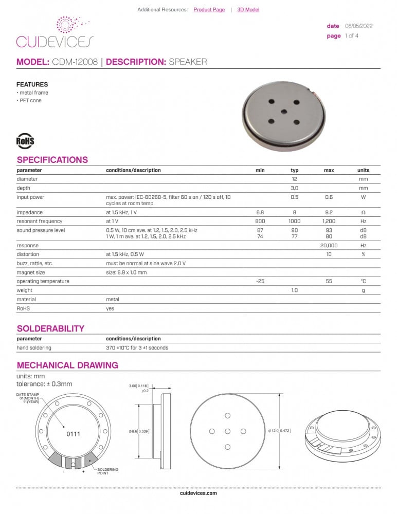 CDM-12008 datasheet page 1