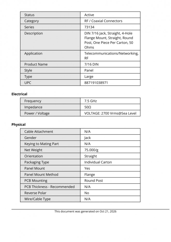 Technical document page image 2 for MOLEX 731340130