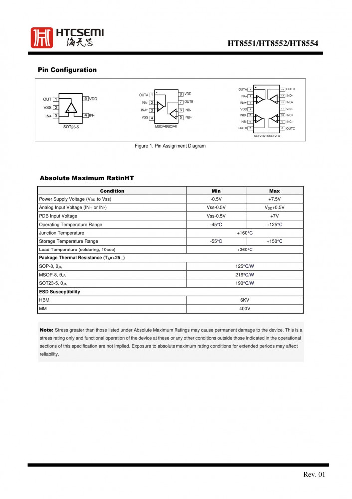 HT8552ARZ datasheet page 2