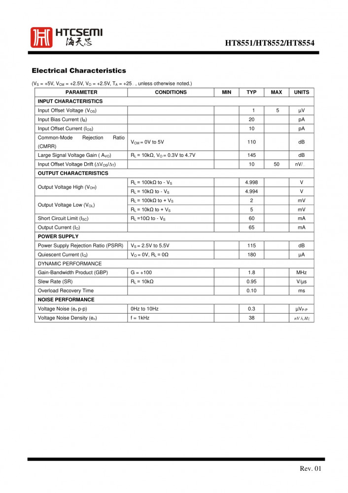 HT8552ARZ datasheet page 3