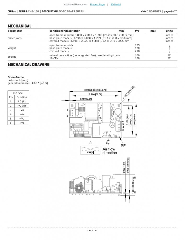 CUI VMS-130 datasheet page 4