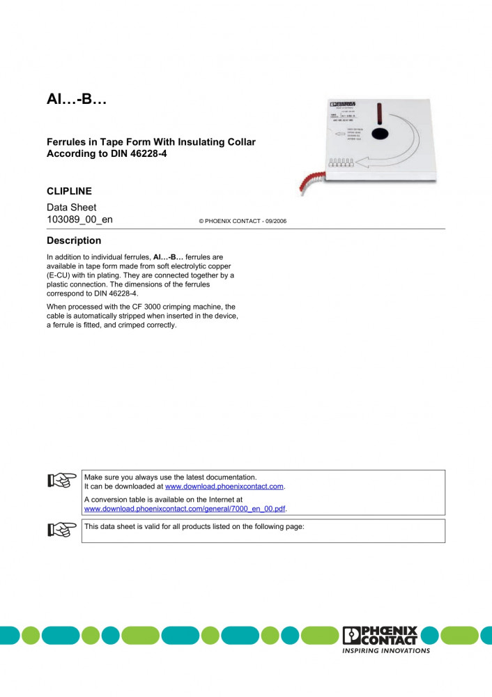 Phoenix Contact 3201369 technical document page 1