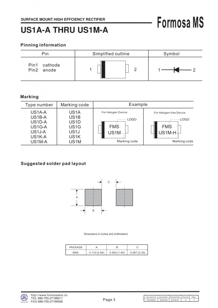 US1M-A datasheet page 3