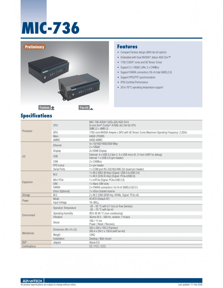 MIC-736 product document, page image 1