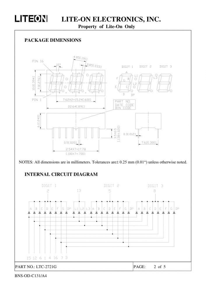LTC-2721G datasheet page 3