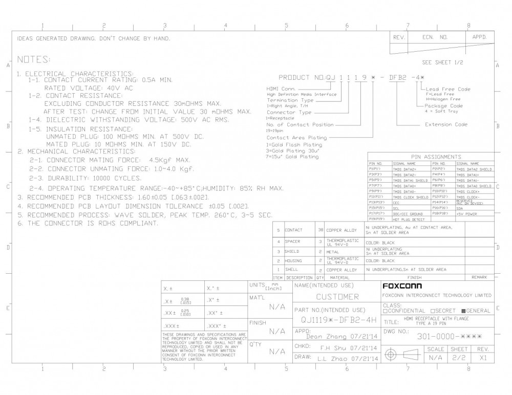 FOXCONN QJ11191-DFB2-4H drawing page 2