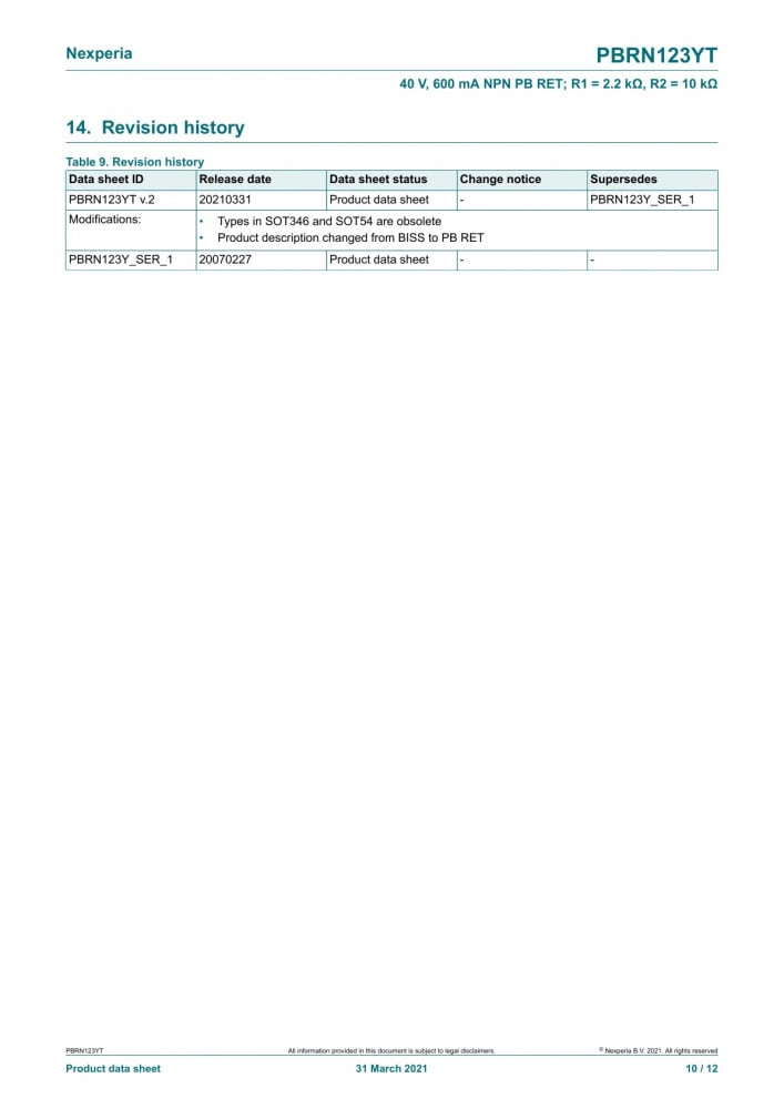 PBRN123YT datasheet page 10