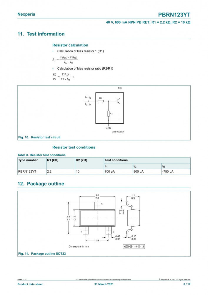 PBRN123YT datasheet page 8