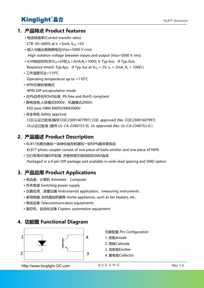 KL817-D datasheet page 2