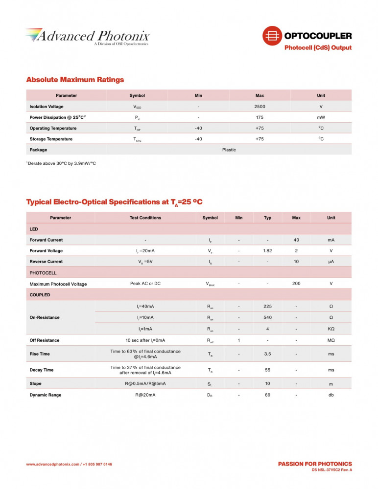 NSL-37V5C2 technical document page 2