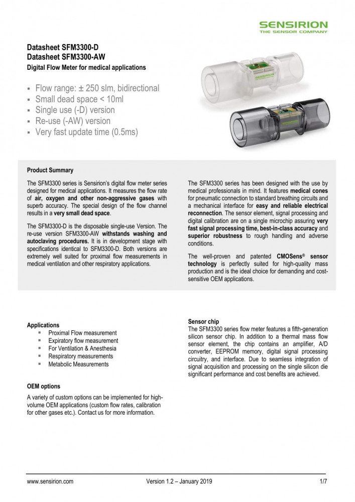SFM3300-250-AW datasheet page 1