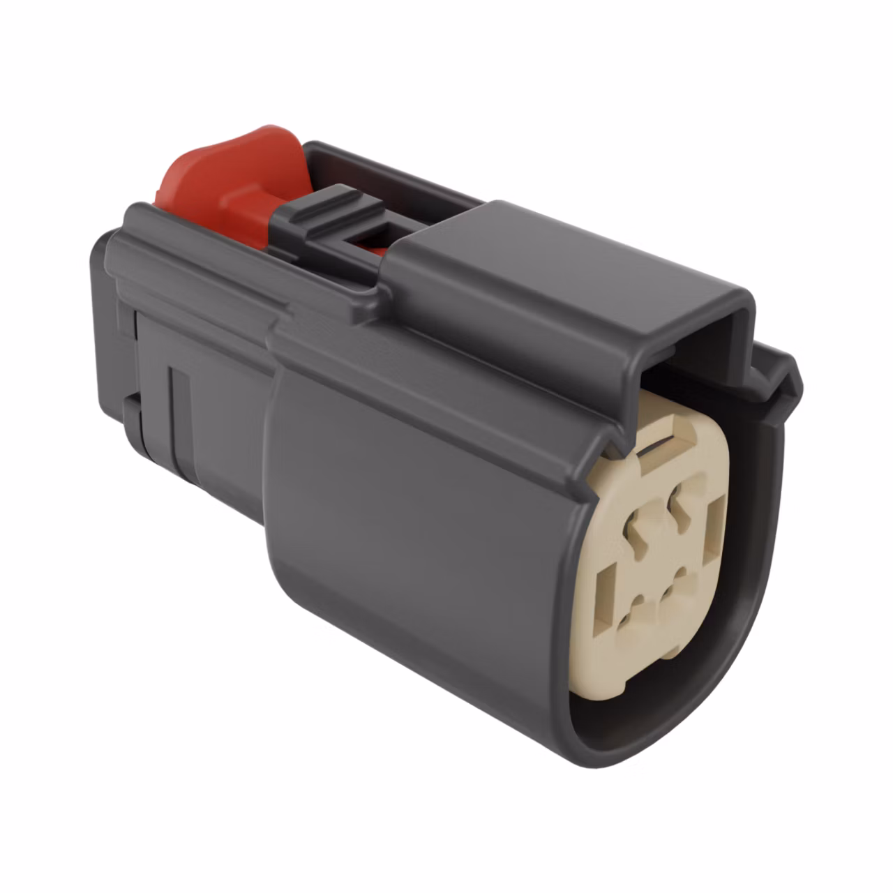 MX150 Mat-Sealed Female Connector Assembly, Dual Row, 4 Circuits, Keying  Option C, with Connector Position Assurance, with Open Lengthened Grommet Cap, Dark Gray for sale