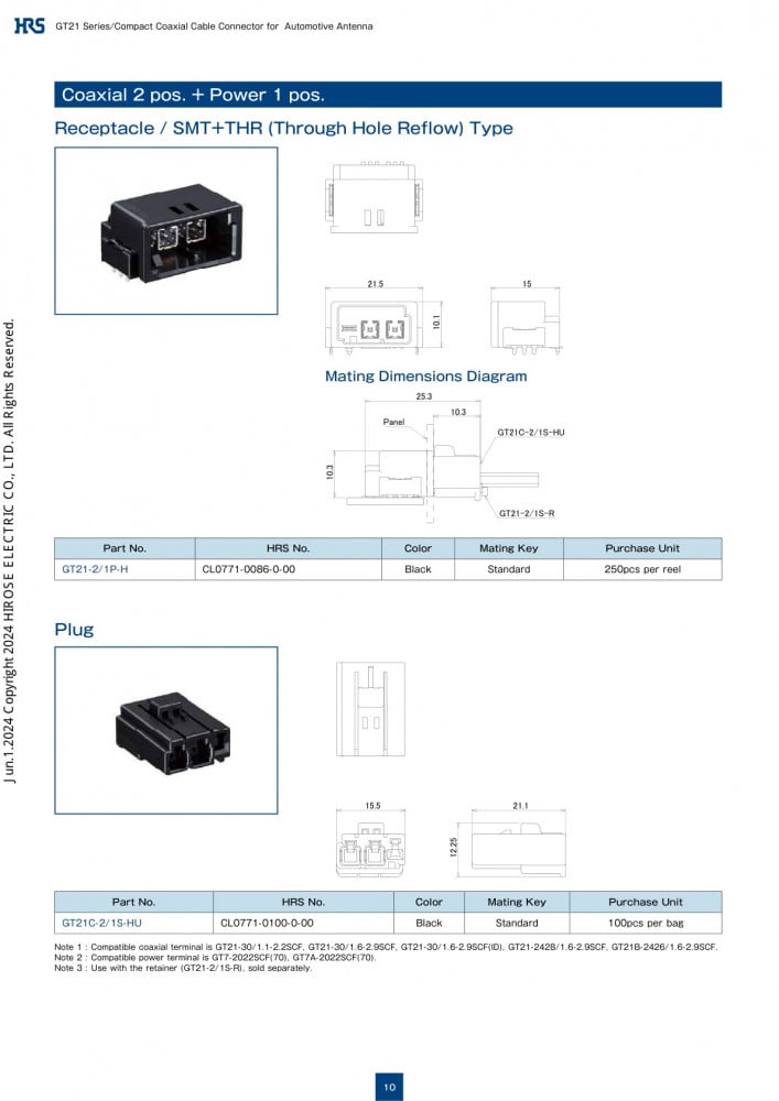 HRS GT21 datasheet page 10
