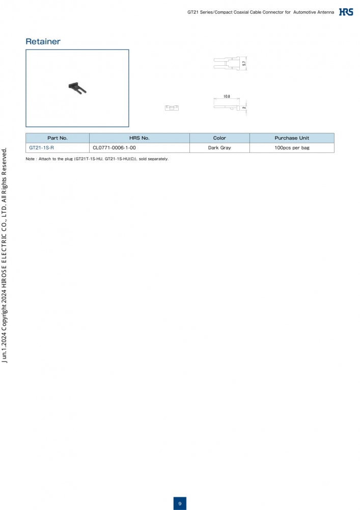 HRS GT21 datasheet page 9