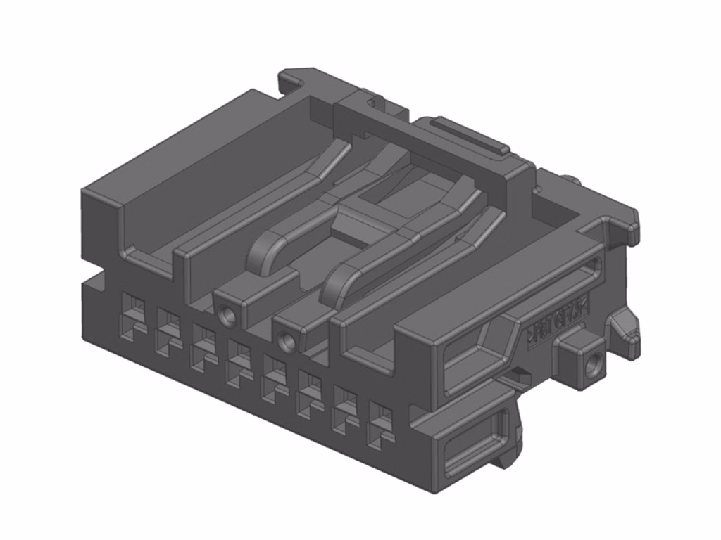 DuraClik Robust Wire-to-Board Receptacle Housing, Dual Row, Black, 24 Circuits