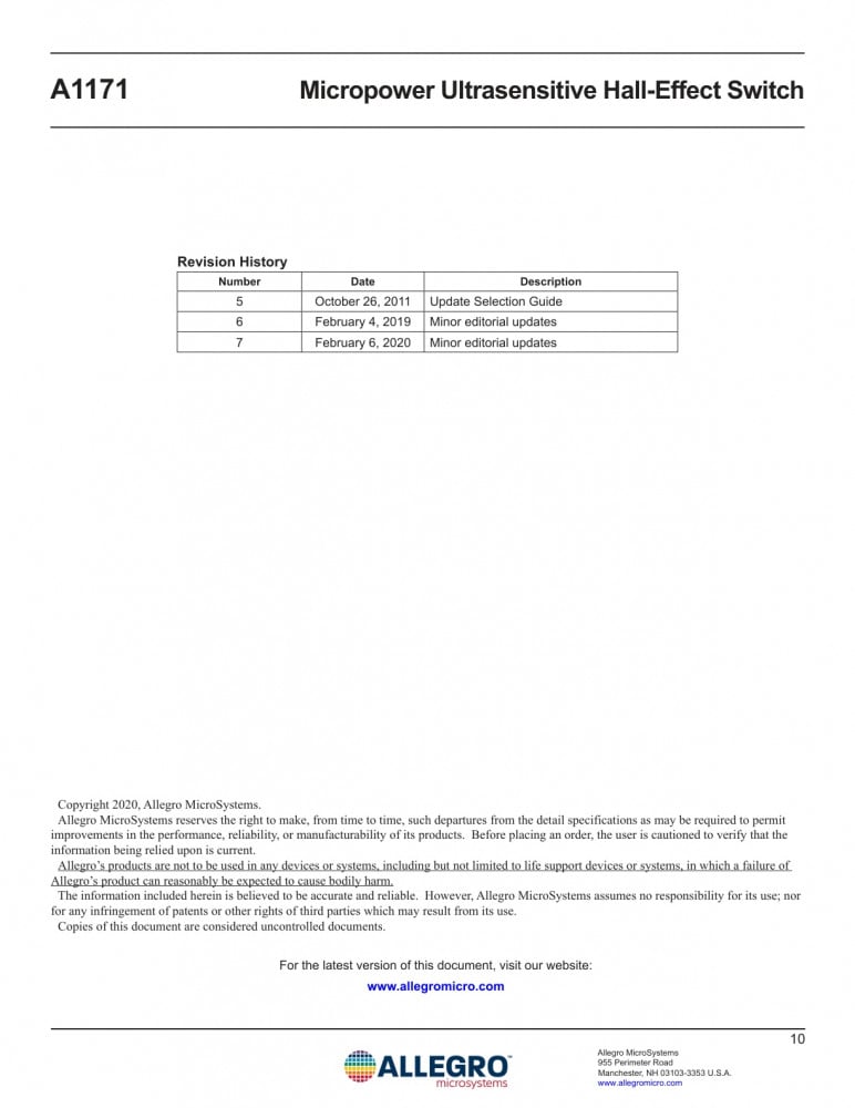A1171 datasheet page 10