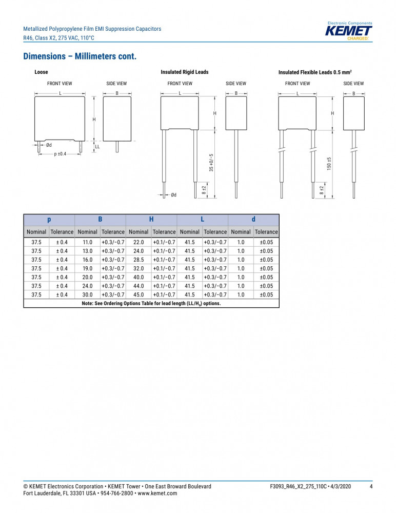 KEMET R46 datasheet page 4
