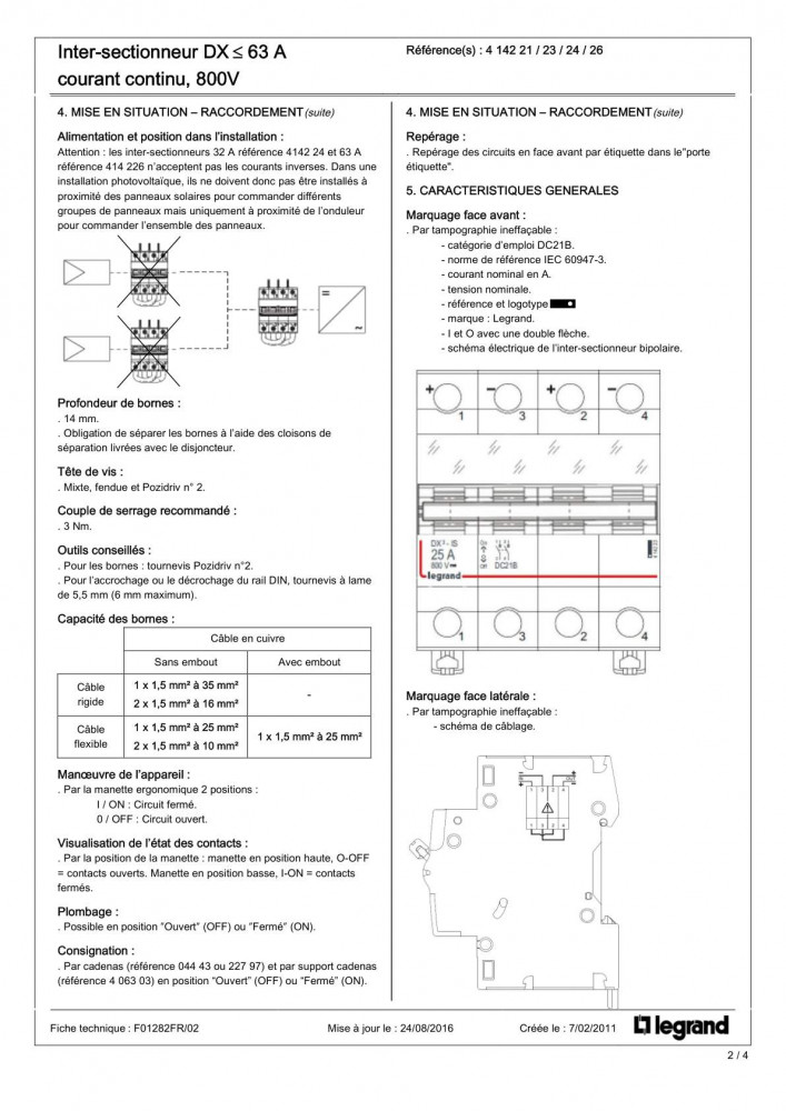 Legrand 414221 technical document, page 2