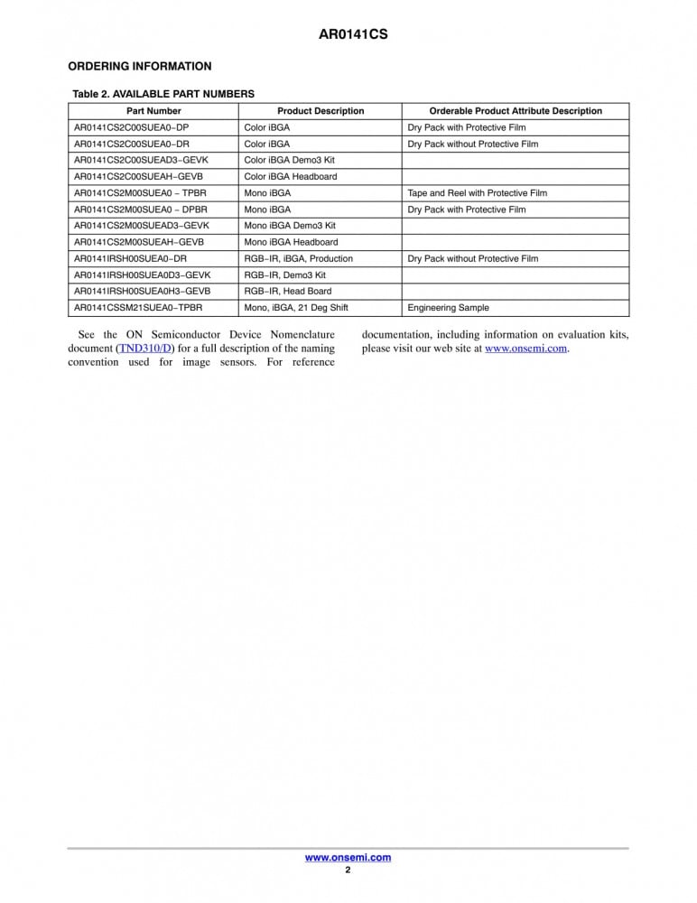 AR0141CS document page 2