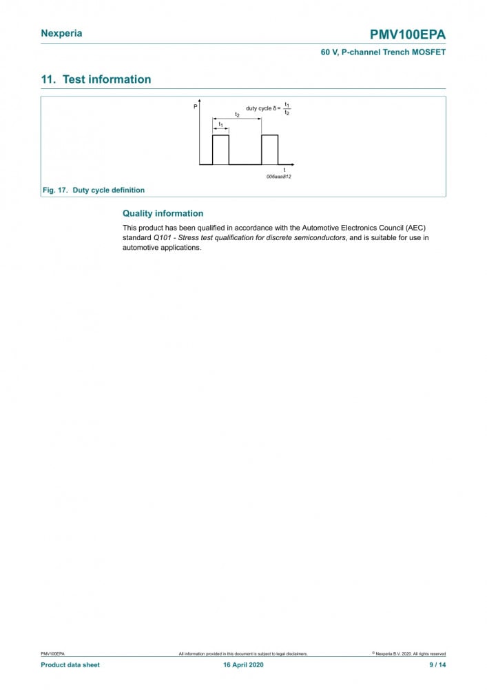 PMV100EPAR datasheet page 9