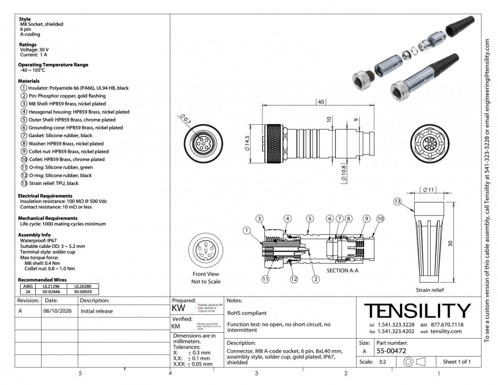 Tensility International 55-00472 technical drawing preview