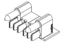 2.54mm, 5.50mm Pitch EXTreme Ten60Power Right-Angle Plug Assembly with Guide Pins, 2 DC Power Circuits, 15 Signal Circuits, 2 DC Power Circuits
