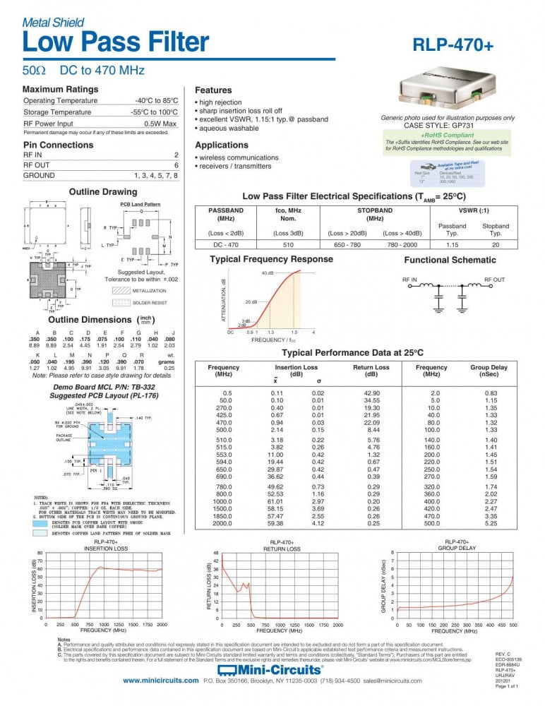 RLP-470+ technical document page
