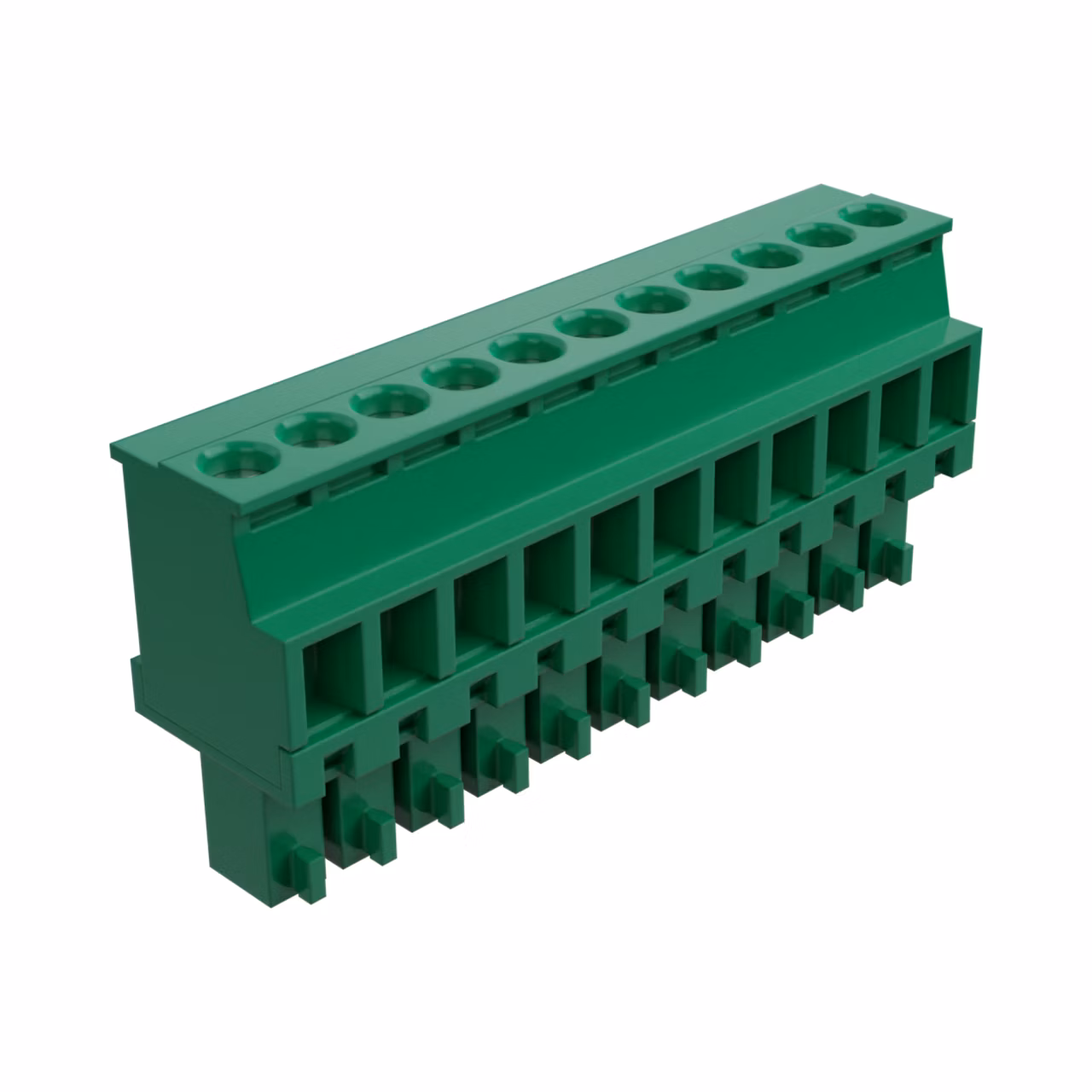 3.81mm Pitch Eurostyle Vertical Plug, with Reverse Imprinting, Front Wire Entry, Green Housing, 11 Circuits for sale