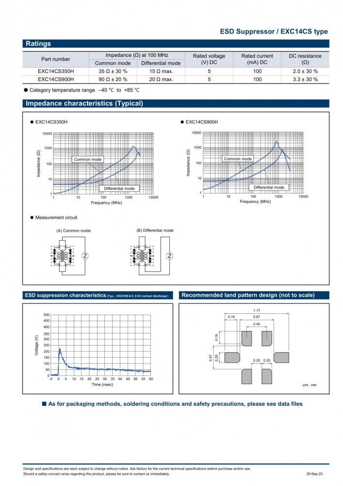 EXC14CS900H technical document page 2