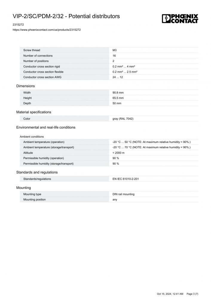 Phoenix Contact 2315272 technical document page 3