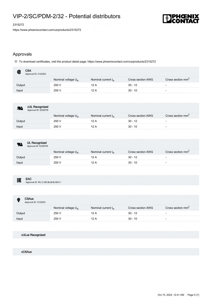 Phoenix Contact 2315272 technical document page 5