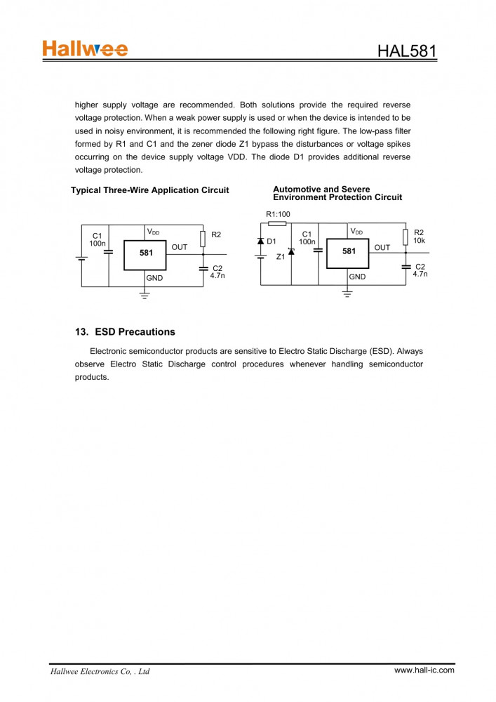 HAL581SO datasheet page 5