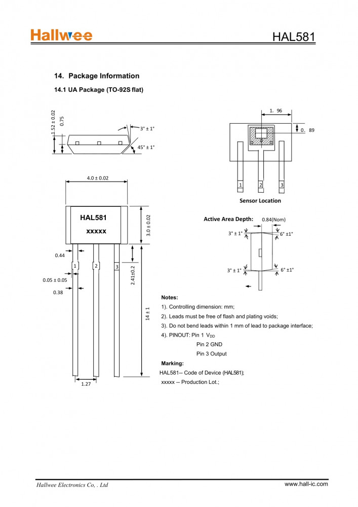 HAL581SO datasheet page 6