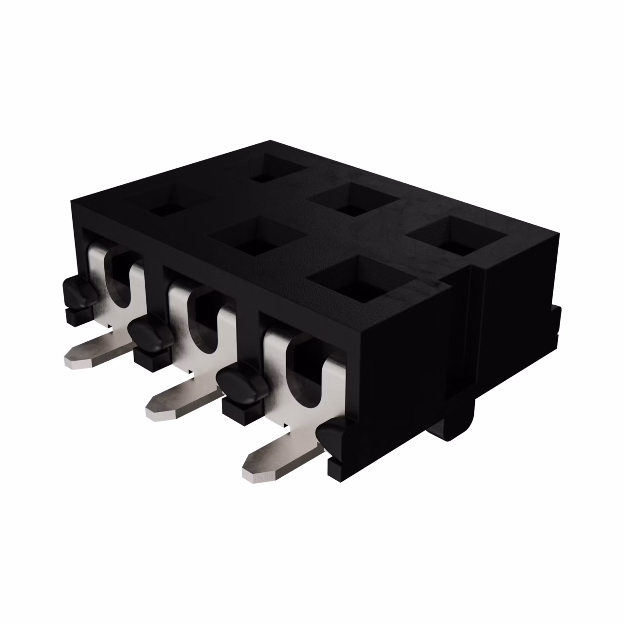 2.00mm Pitch Milli-Grid Very Low-Profile Receptacle, Surface Mount, Top Entry, with Locating Pegs, 0.38µm Gold (Au) Plating, 6 Circuits, Lead-Free, Tape and Reel, Black for sale
