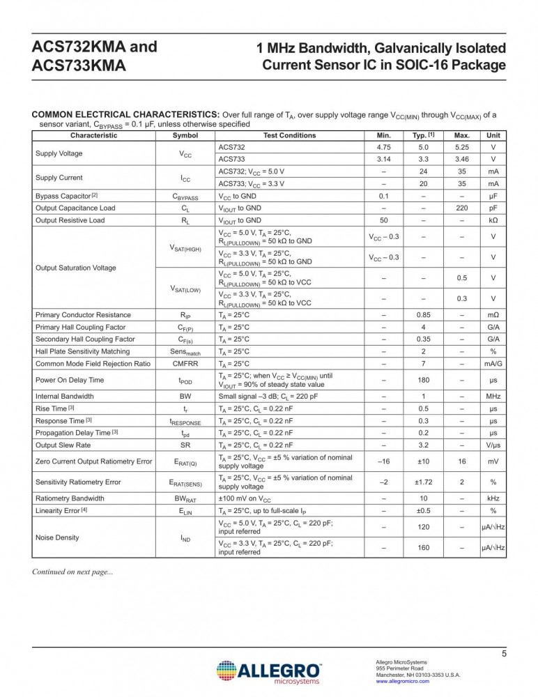 ACS733 datasheet page 5