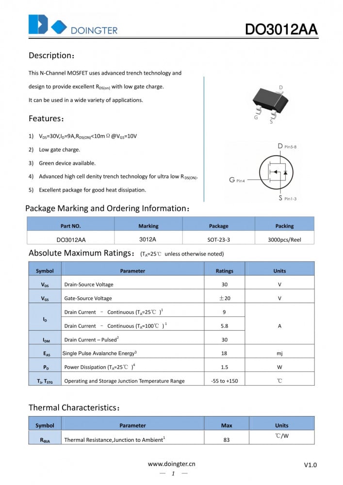 DO3012AA datasheet page 1