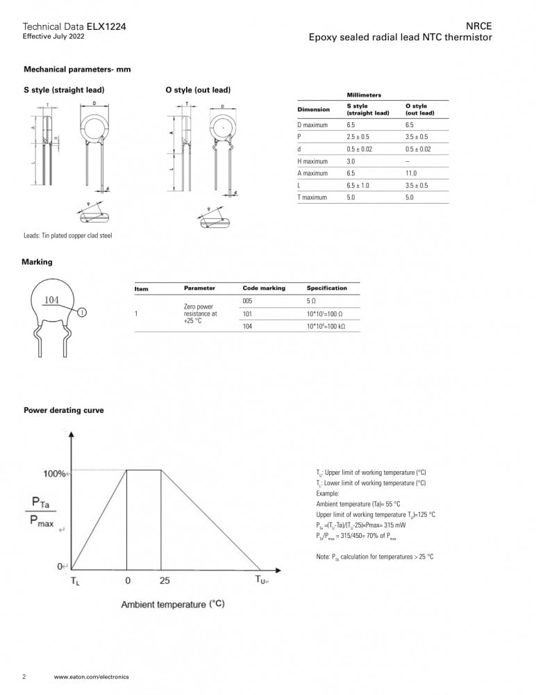 EATON NRCE datasheet page 2