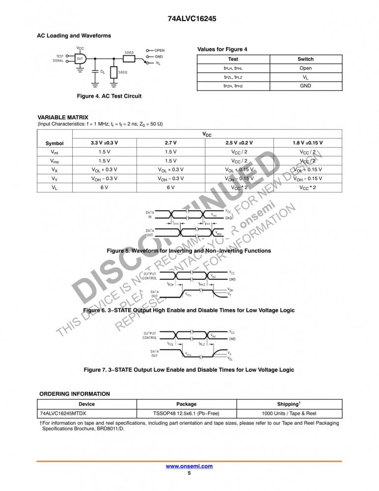 74ALVC16245 datasheet page 5