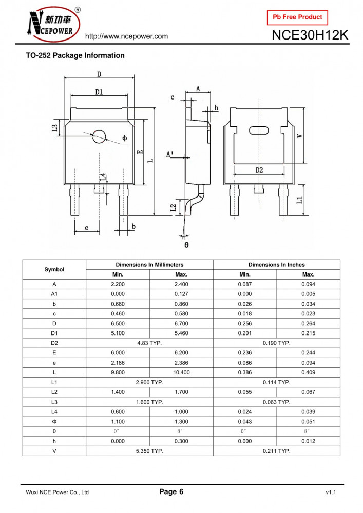 NCE30H12K datasheet page 6