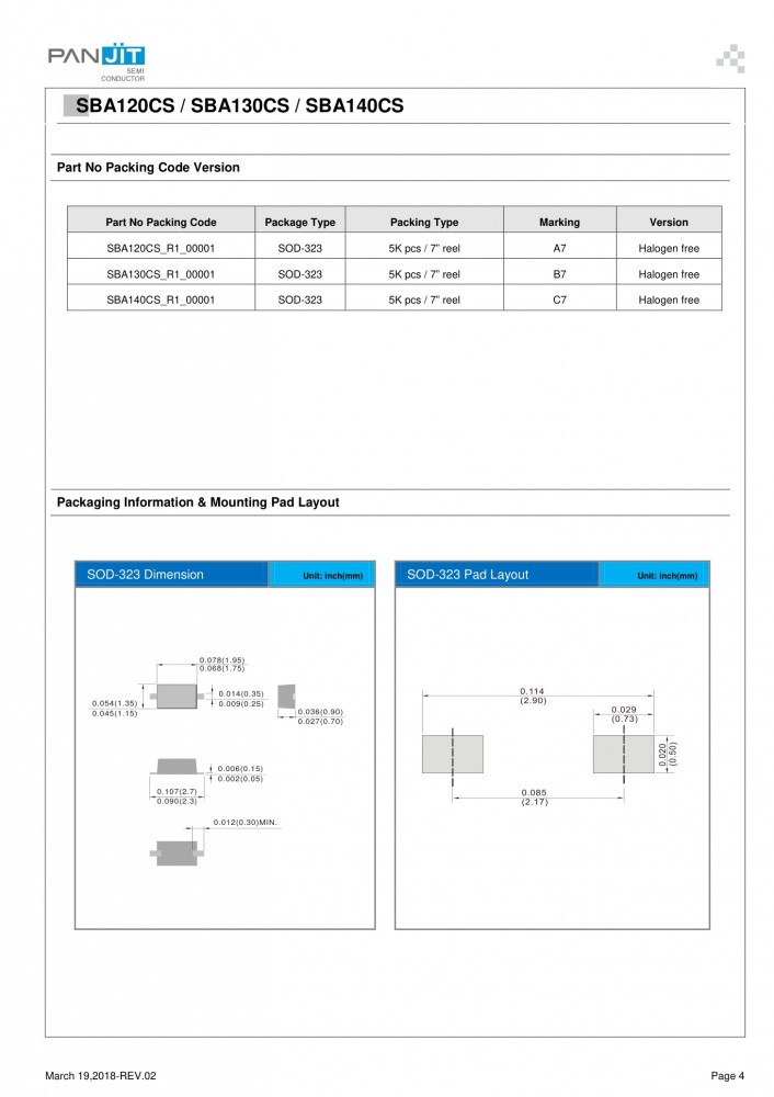 PANJIT SBA120CS datasheet page 4