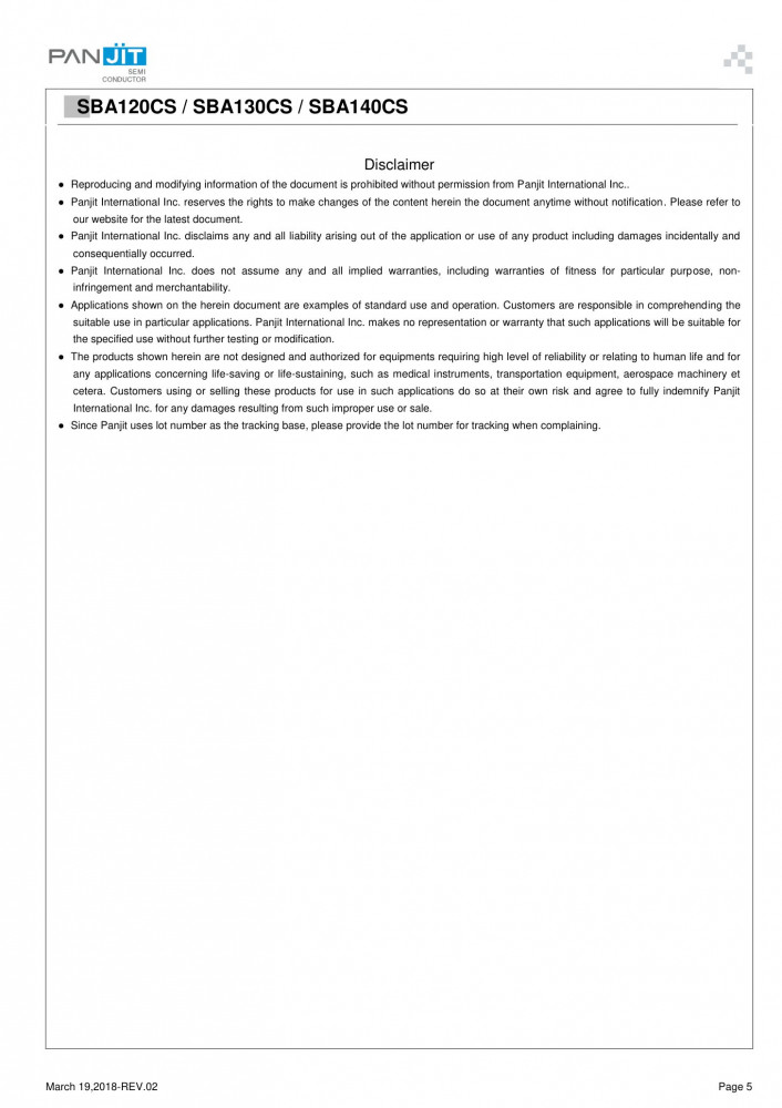PANJIT SBA120CS datasheet page 5