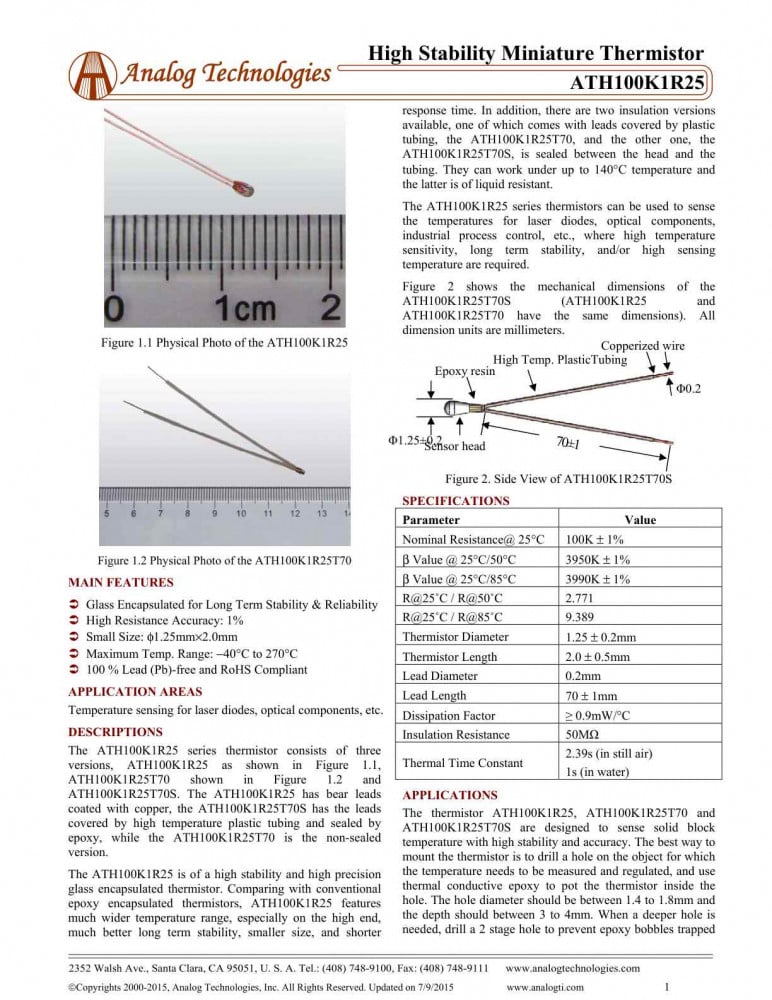ATH100K1R25 technical document page 1