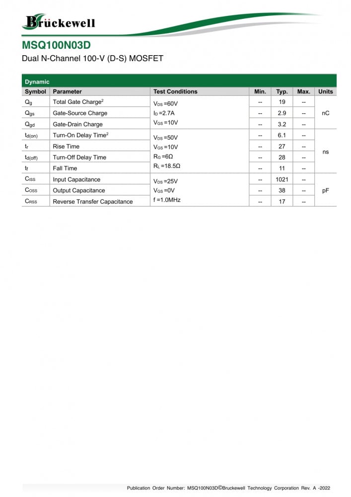 MSQ100N03D datasheet page 3